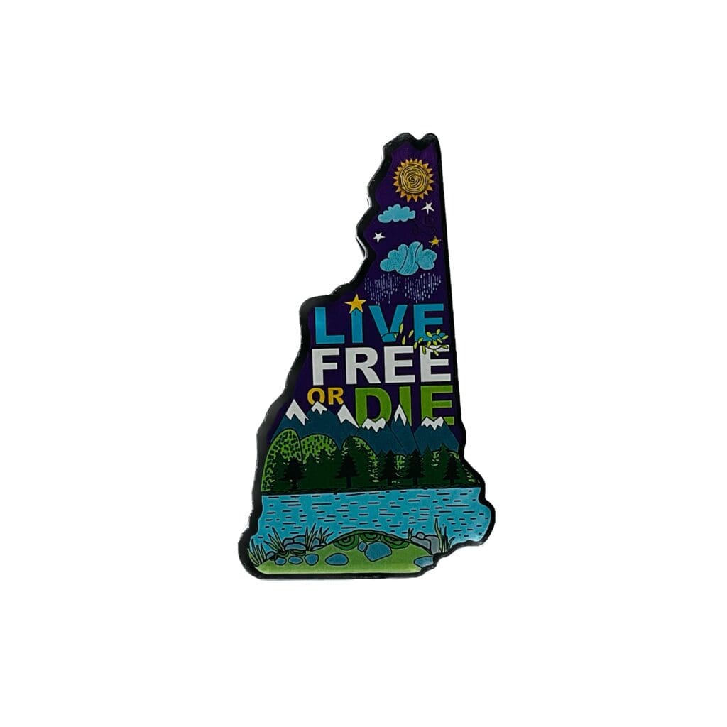 NH Shape Magnet Live Free or Die - Danbury Country Store